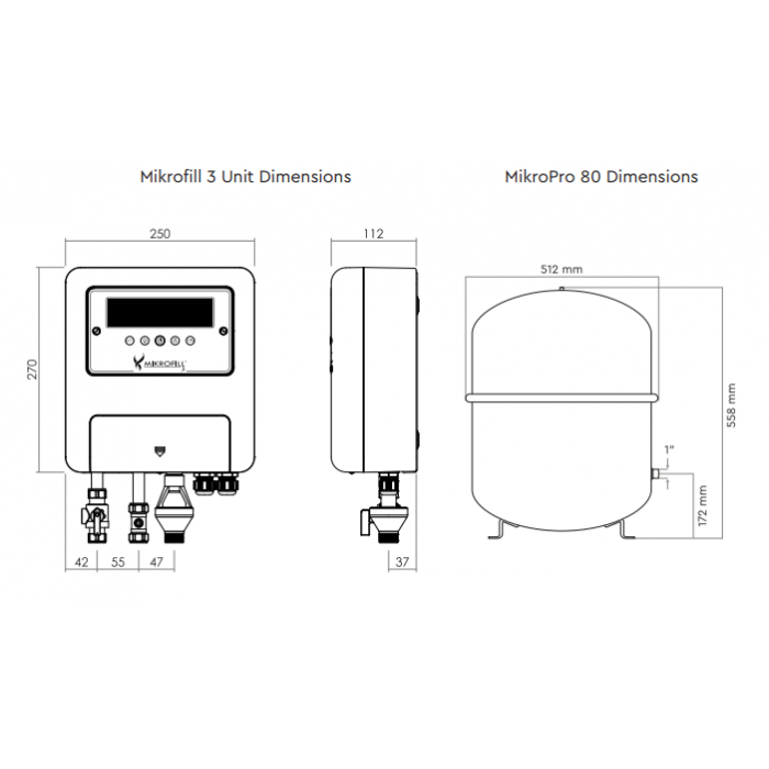 Mikrofill MikroPro 80 Pressurisation Set with 80 Ltr Vessel and Service ...
