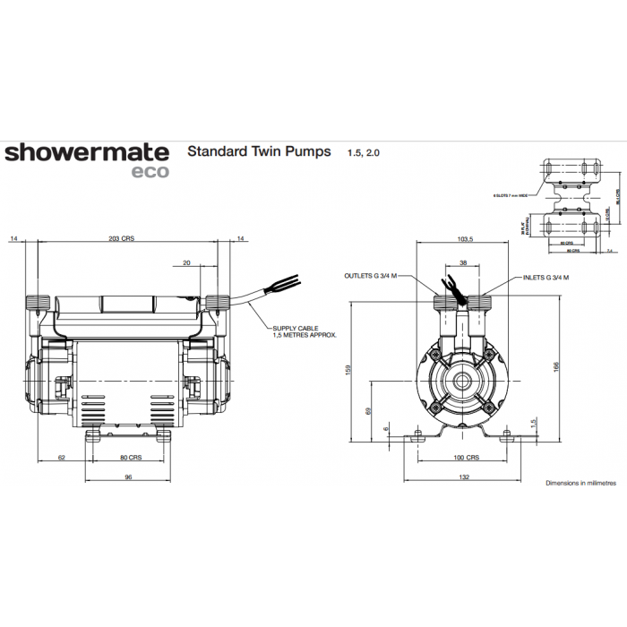 Buy Stuart Turner Showermate Eco S2.0 Bar Positive Head Twin Pump 240V ...