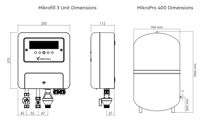 MikroFill MikroPro 140 Pressurisation Set With 140 Litre Vessel And ...