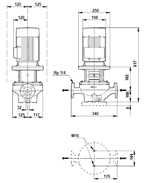 Buy TP 32-380/2 A F A BQQE 3kW Single Stage Single Head In Line 2 Pole ...