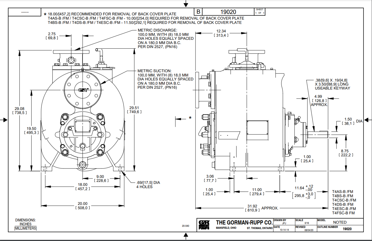 Gorman-Rupp Super T Series Self Priming Pump Model T4A60S-B/FM
